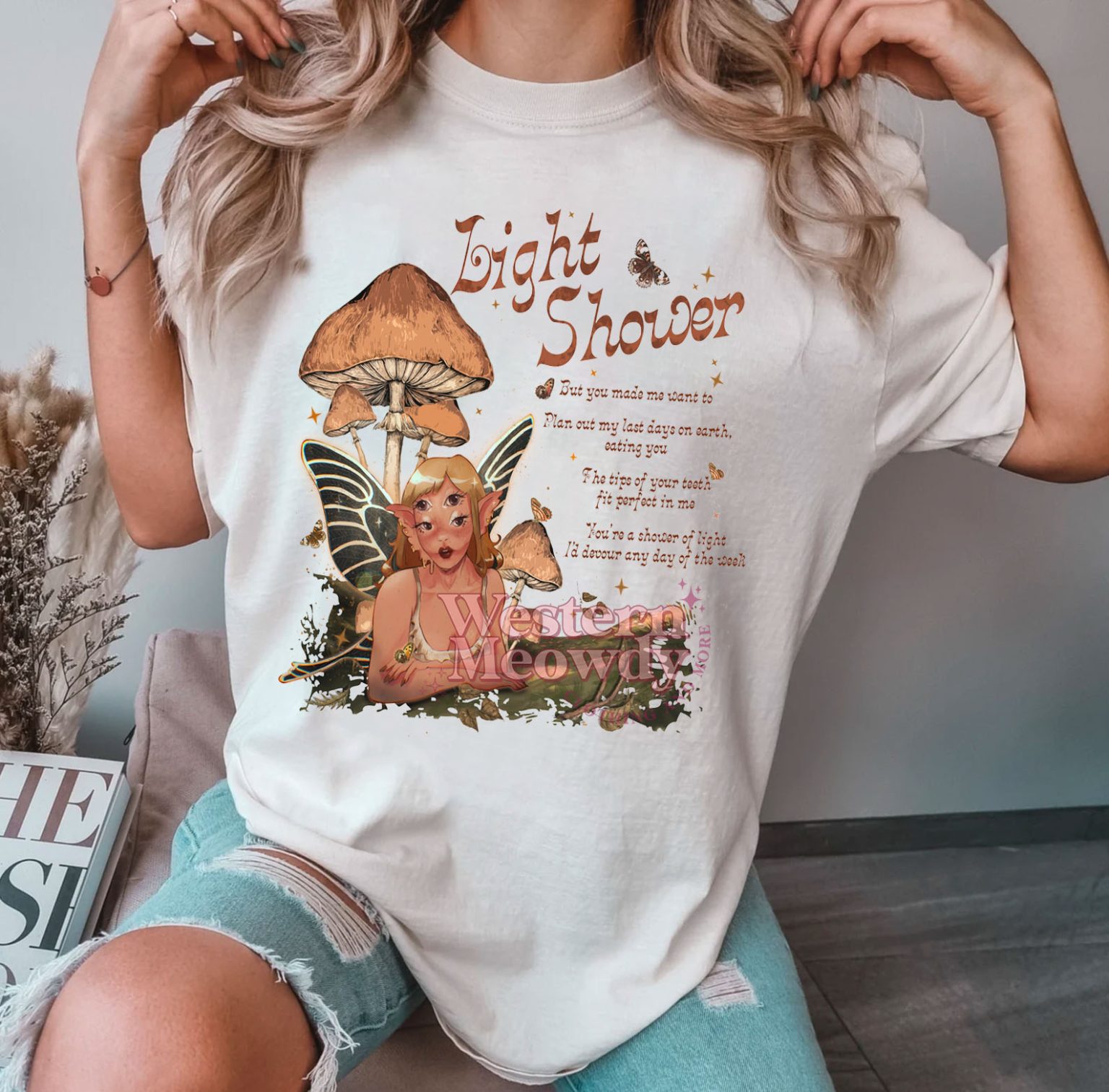 Light Shower Tee - Portals Album Lyrics - Western Meowdy