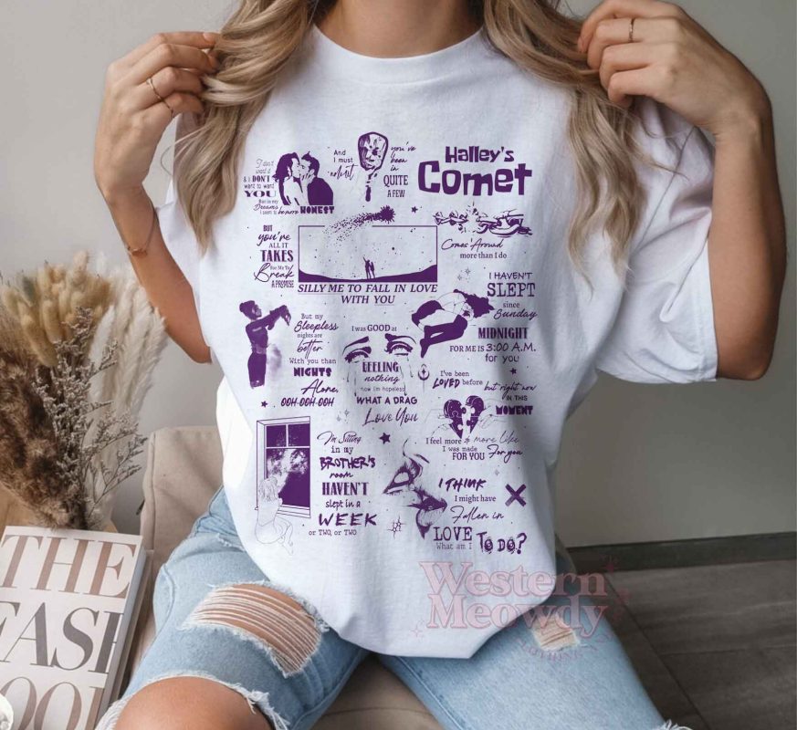 Billie Eilish Halley's Comet Lyric Shirt - Western Meowdy