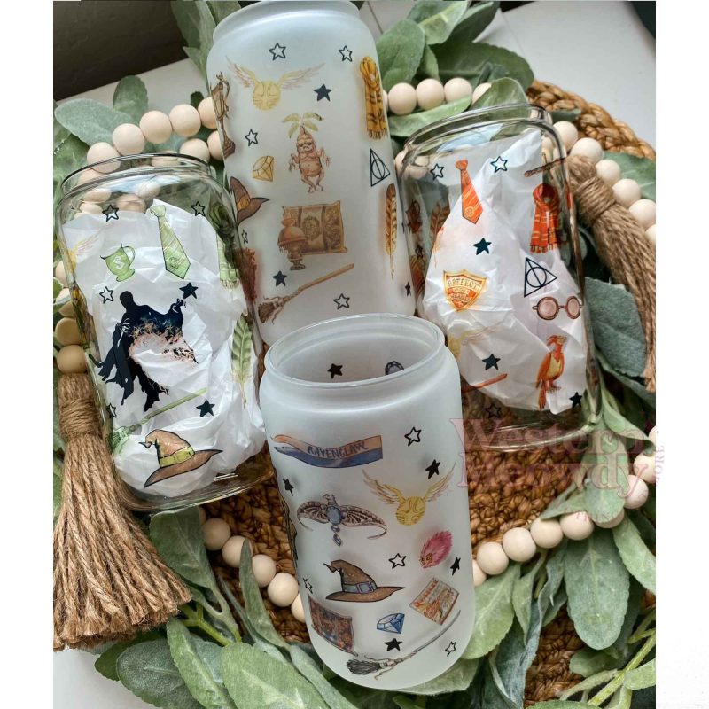 Hogwarts Houses Harry Potter 16oz Libbey Glass - Western Meowdy