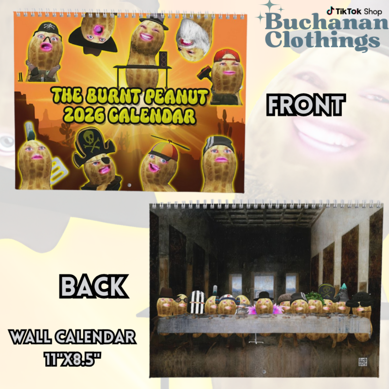 A Year Of The Burnt Peanut 2026 Calendar - Meme Trendy - Western Meowdy