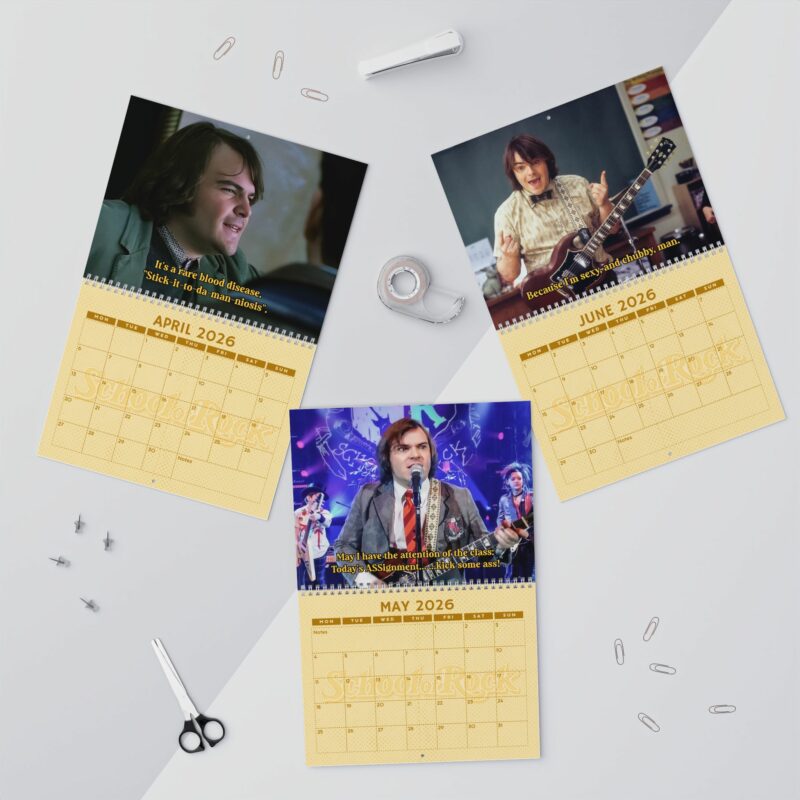A Year Of School Of Rock 2026 Calendar - Movie Merch - Western Meowdy